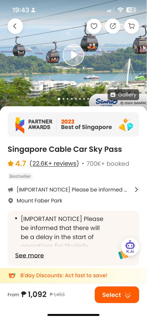 Singapore Cable Car Sky Pass, Tickets & Vouchers, Local Attractions ...