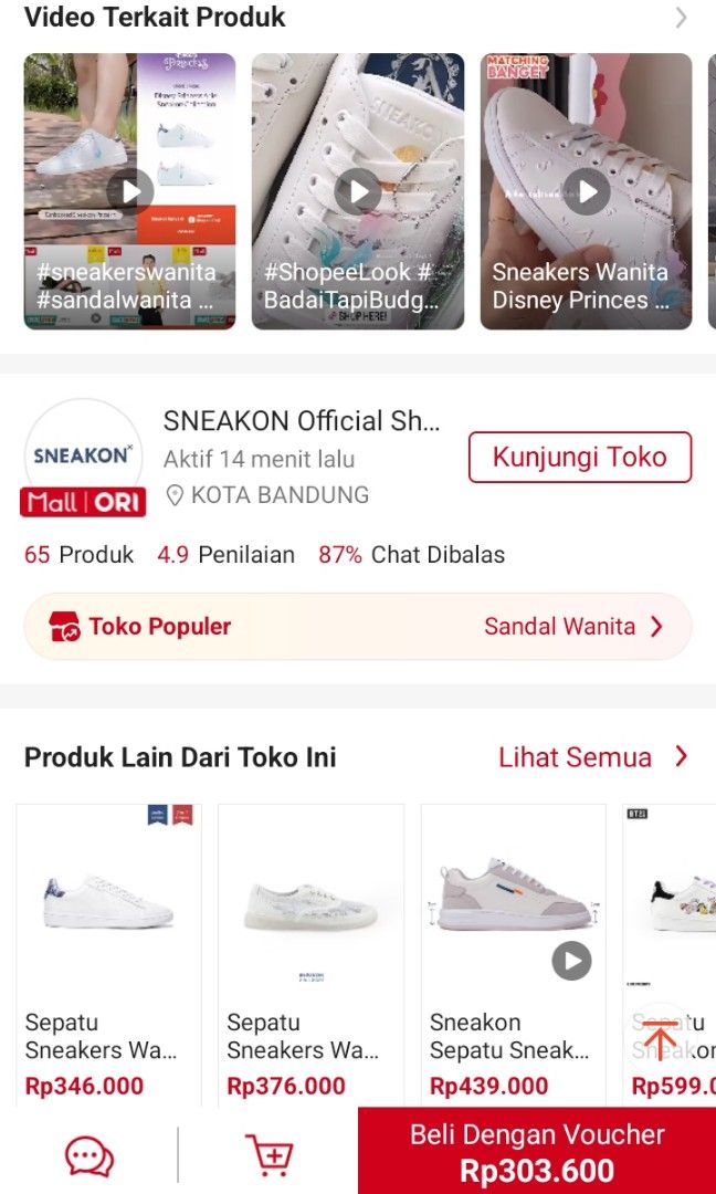 (LIMITED EDITION) Sneakon Sepatu Sneakers Wanita Disney Princess Ariel ...