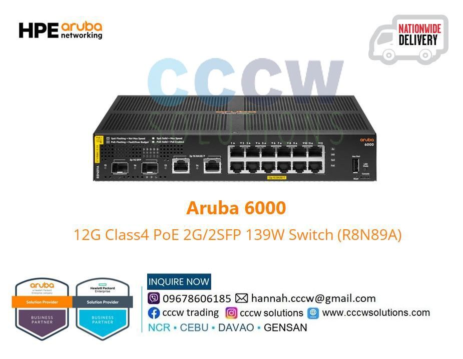 Switch - HPE Aruba Networking CX 6000 24G Class4 PoE 4SFP 370W Switch, Computers & Tech, Parts ...