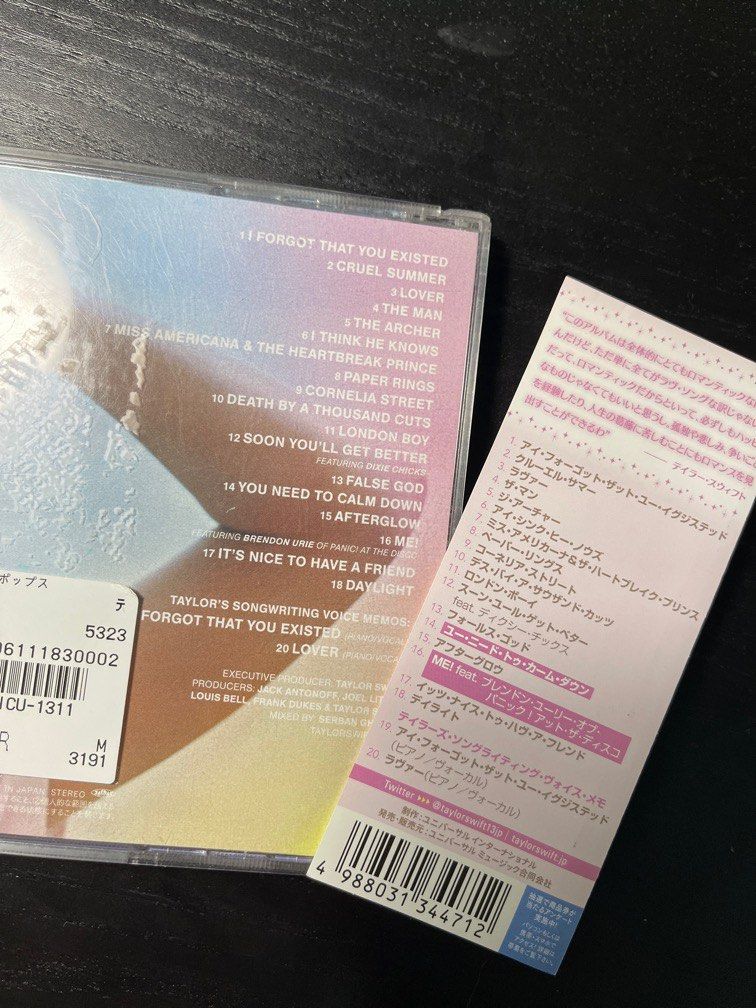 Taylor Swift Lover Japan pressing cd album (nego), Hobbies & Toys ...