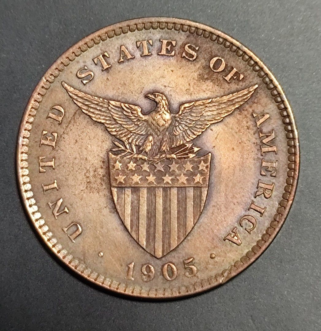 US-Philippines 1905 1 Centavo bronze coin (Insular Government) EF ...