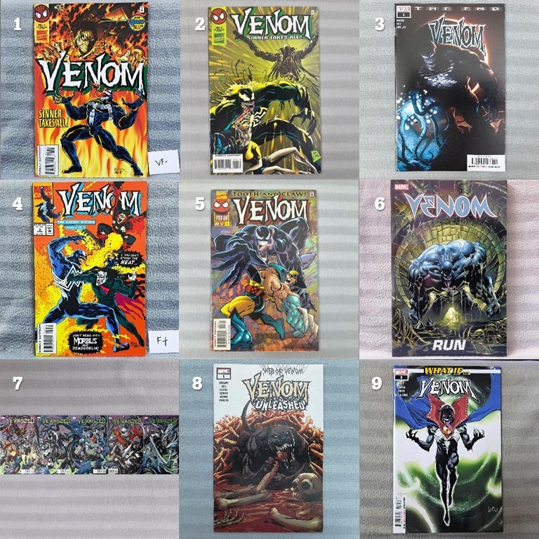 Venom: Sinner Takes All #1, #4, The End One-Shot, The Enemy Within #2 ...