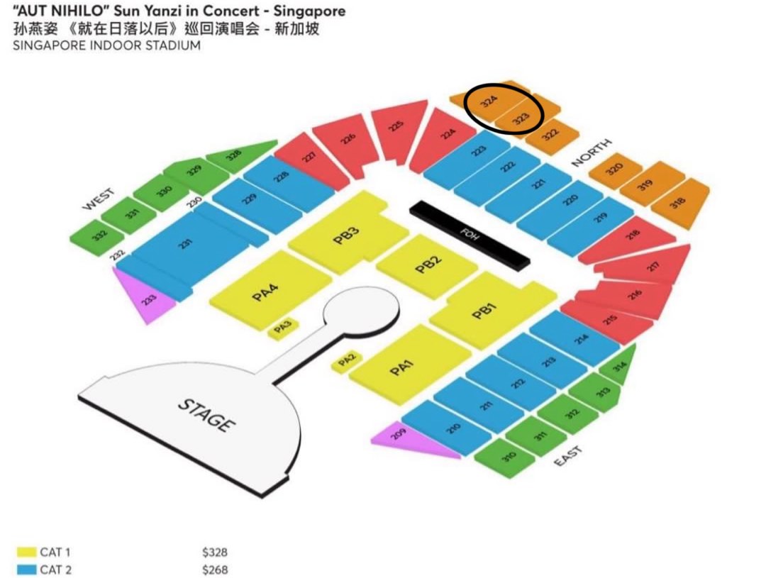 WTS CAT 4 SUN YAN ZI CONCERT TICKET IN SINGAPORE, Tickets & Vouchers ...