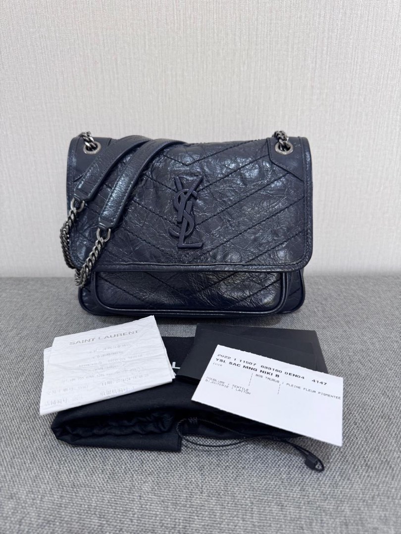 YSL niki baby dark navy receipt 2022 (with yearcard rec db) (21x17x7 cm ...