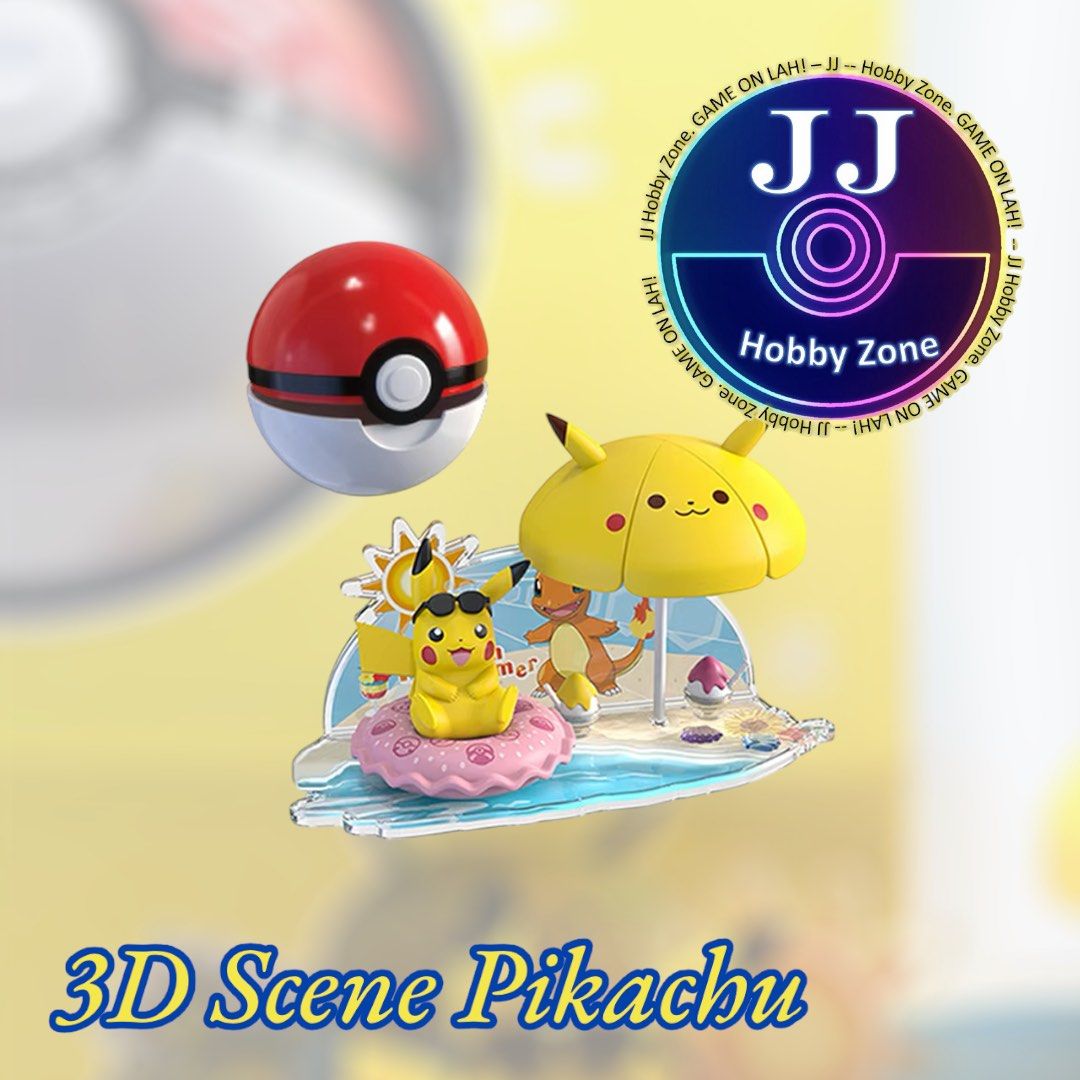 [3DPIKACHU] Pokemon 3D Scene Series: Pikachu Summer Beach Poke Ball Set ...