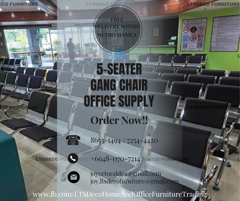 5- SEATER GANG CHAIR OFFICE SUPPLY, Furniture & Home Living, Office ...