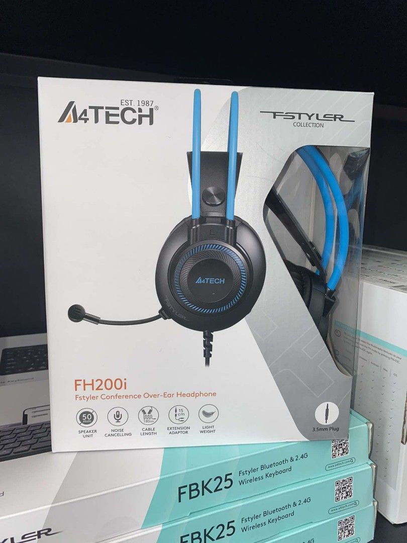 A4Tech FH200i Fstyler Over-Ear Headset with Noise Cancelling Mic & Dual ...