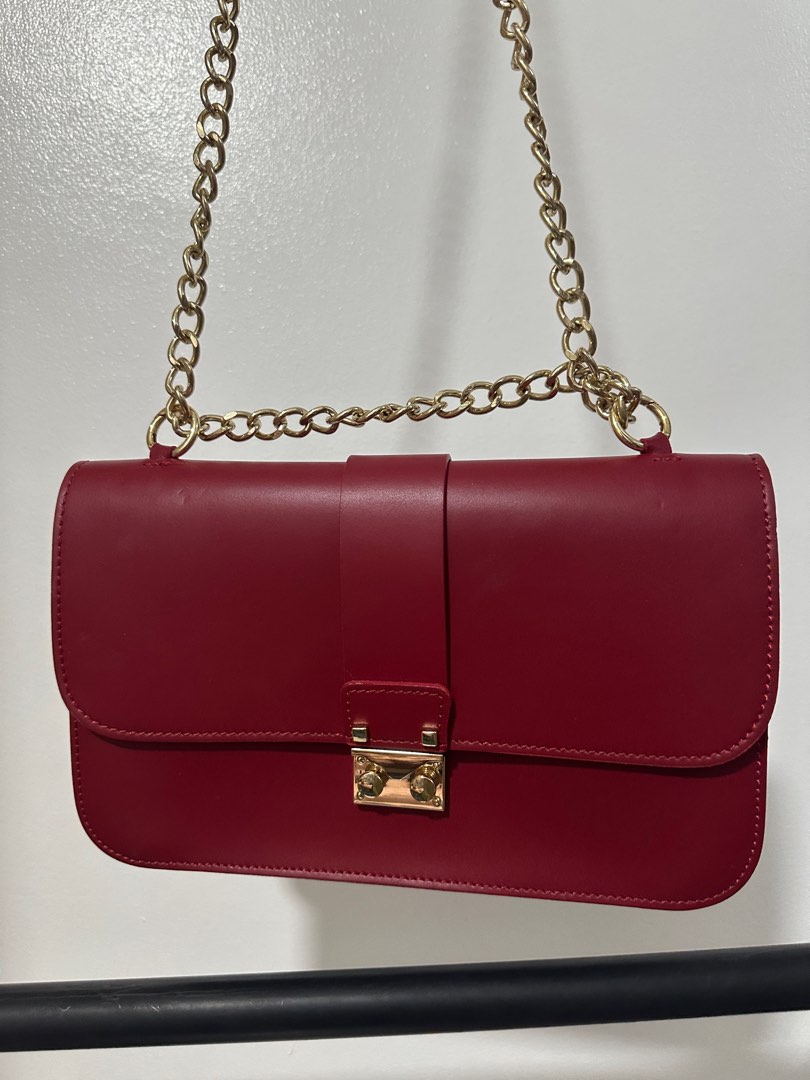 Alessandro Mari RED Leather Bag, Luxury, Bags & Wallets on Carousell