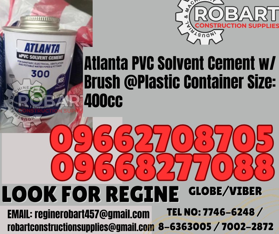 Atlanta PVC Solvent Cement w/ Brush @Plastic Container Size: 400cc ...