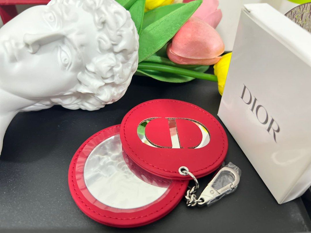 Dior Compact Mirror with Chain, Luxury, Accessories on Carousell