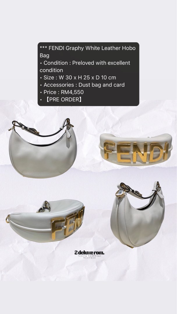 FENDI Graphy White Leather Hobo Bag | FIXED PRICE, Luxury, Bags ...