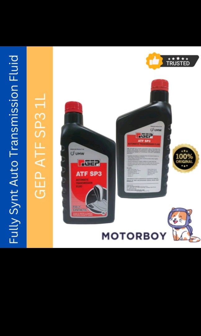 GEP ATF SP3 SPIII- Fully Synthetic (1L) Automatic Transmission Fluid Auto Oil for Proton Perodua ...