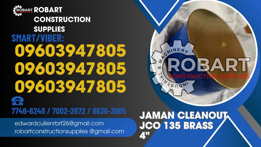 JAMAN Cleanout jco 135 brass 4", Commercial & Industrial, Construction ...