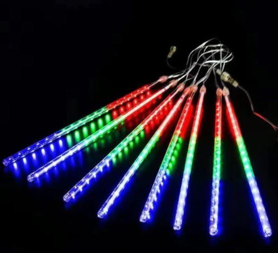 Led Meteor Shower Christmas Rain Lights Outdoor Solar, Furniture & Home ...