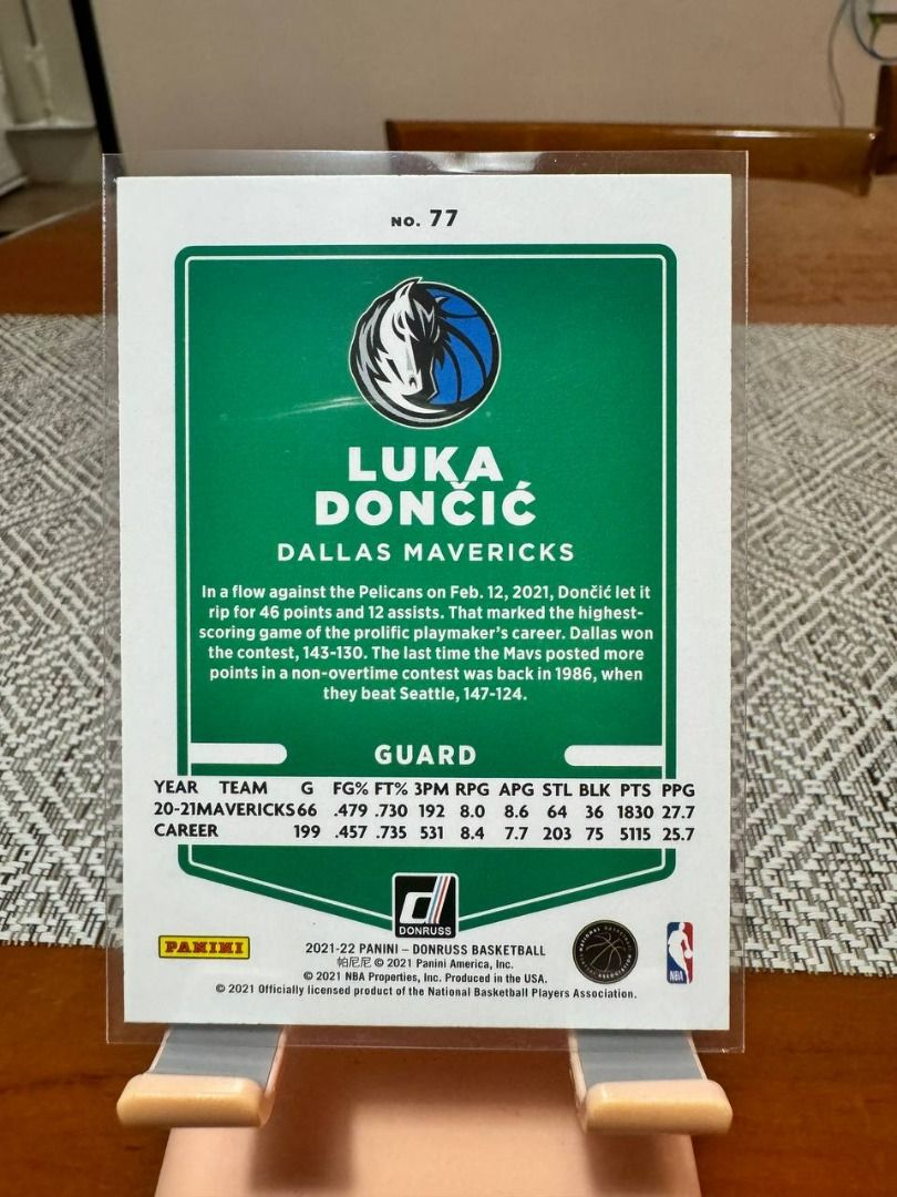 LUKA DONCIC NBA CARD ORANGE LASER 2021-22, Hobbies & Toys, Toys & Games ...