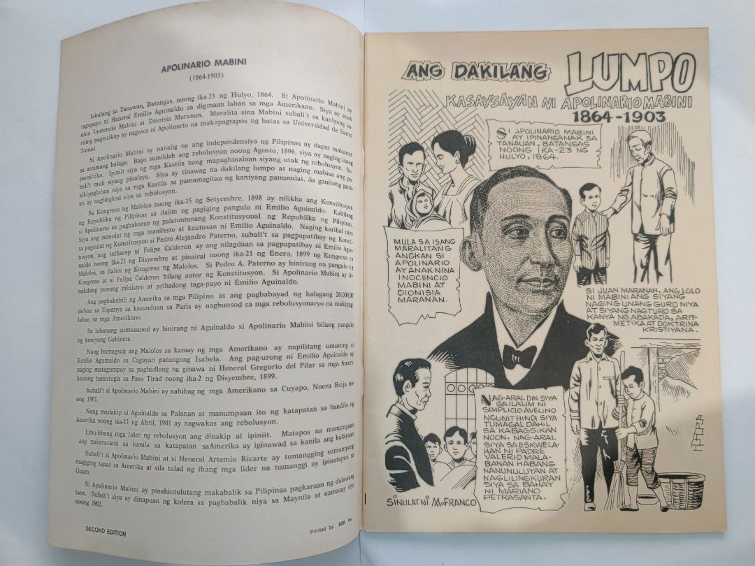 National Book Store Bayaning Pilipino Series Apolinario Mabini, Hobbies ...