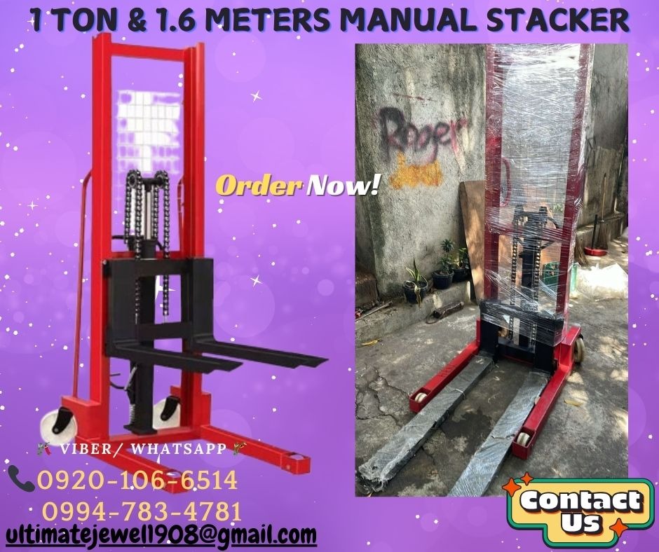 ON-HAND AND BRAND NEW 1TON AND 1.6 METERS LIFTING HEIGHT MANUAL STACKER ...
