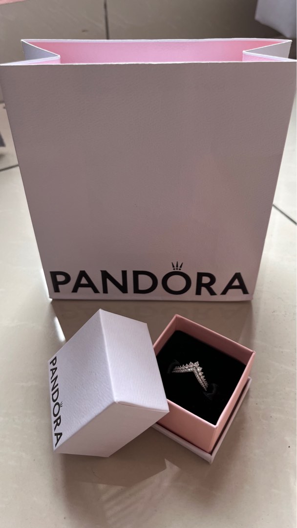 PANDORA PRINCESS WISHBONE RING, Women's Fashion, Jewelry & Organisers ...