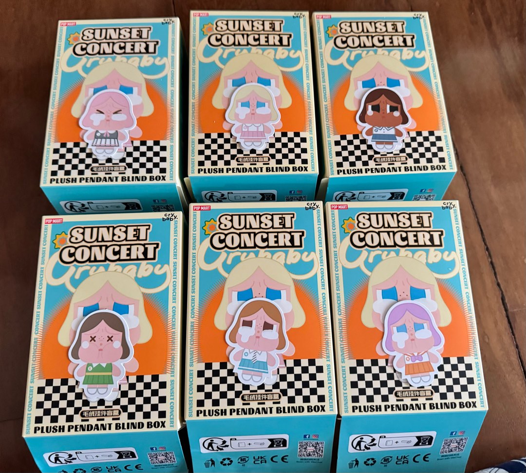 POP MART cry baby sunset concert plush pendant blind box, Hobbies ...