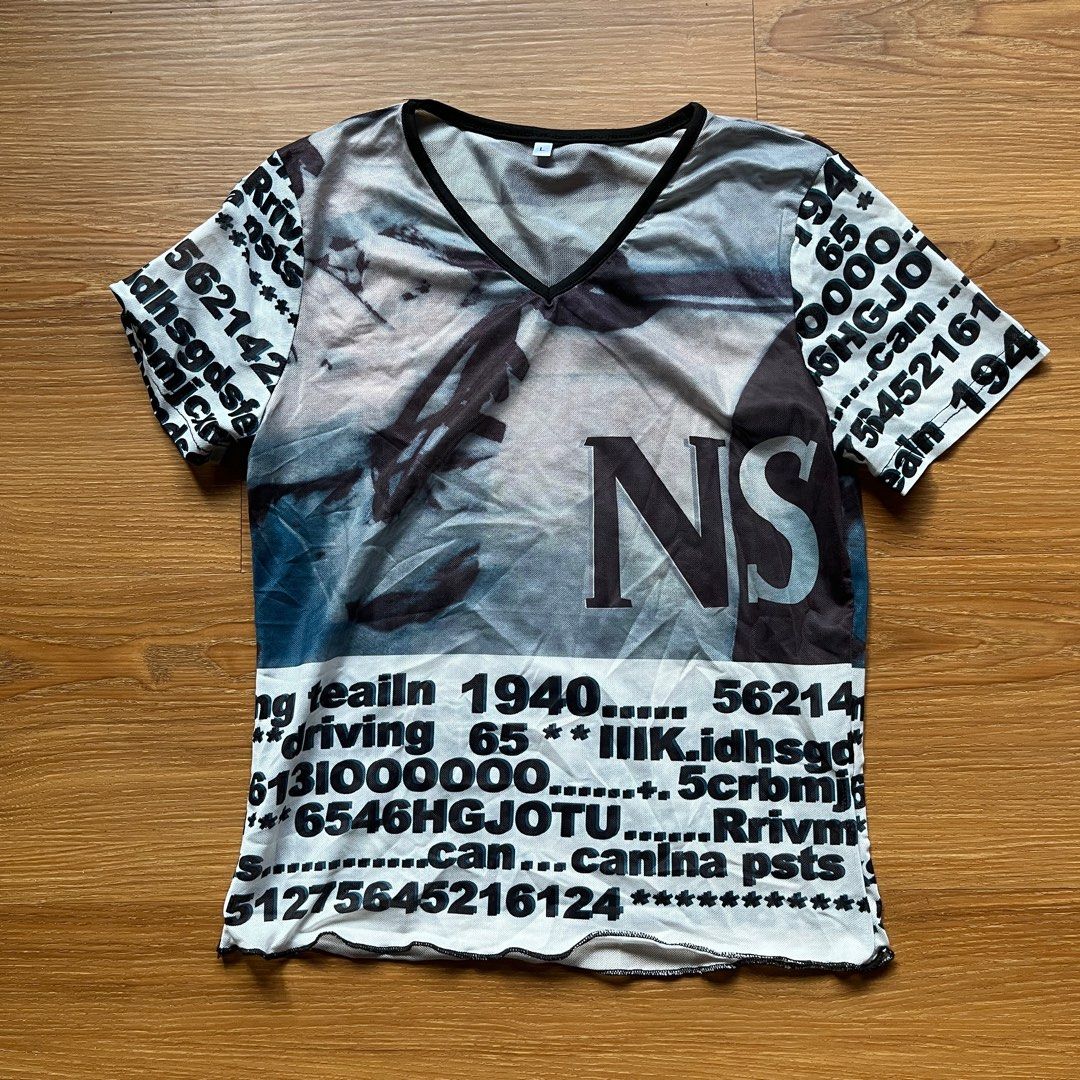 Printed Mesh Sheer Graphic Top | Grunge Y2k Vintage 2000s, Women's ...