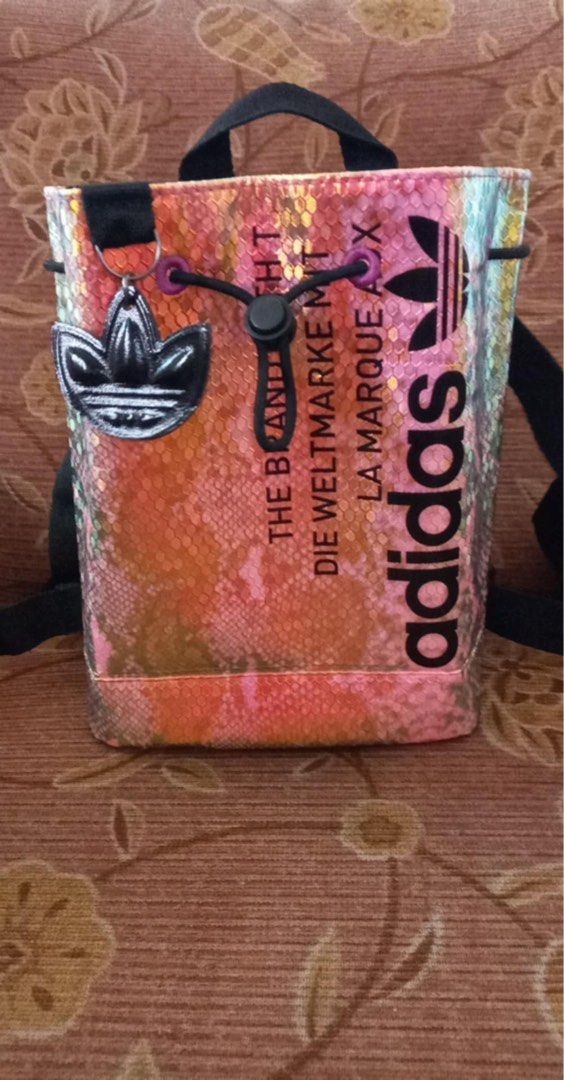 Rare Adidas Luxe Iridescent Snakeskin Drawstring Mini Bucket Backpack ...