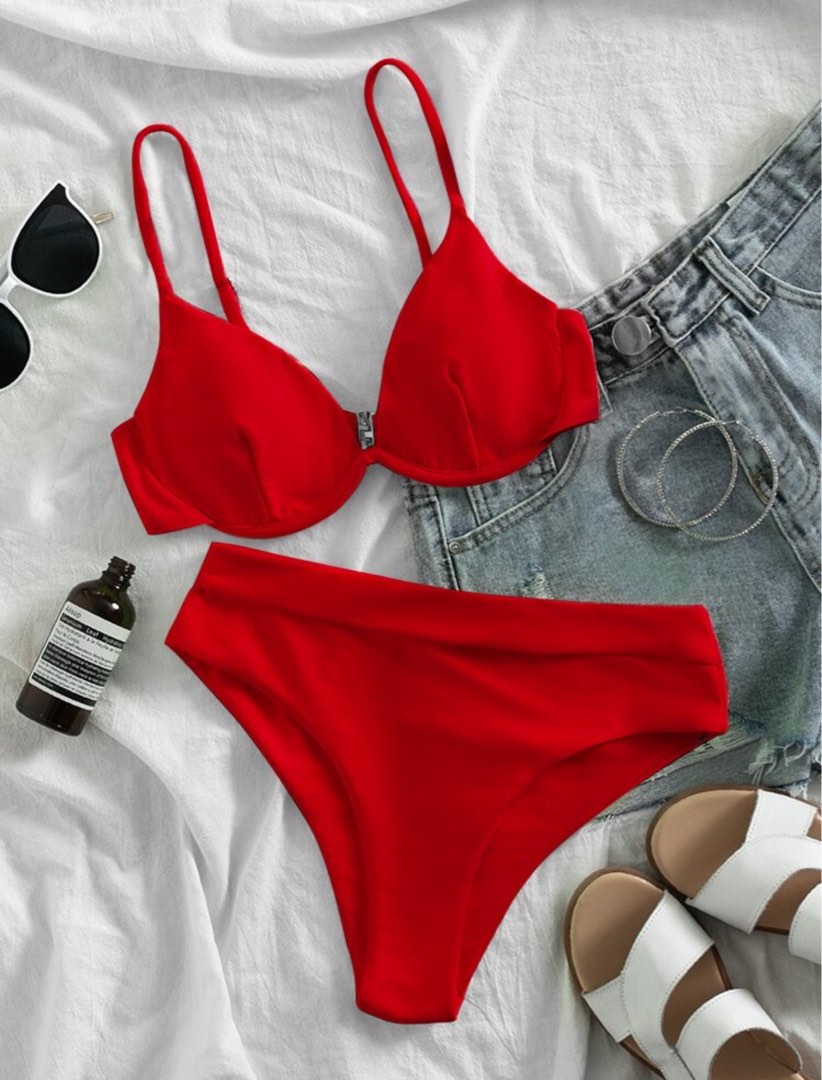 Red Underwire Bikini, Women's Fashion, Swimwear, Bikinis & Swimsuits on ...