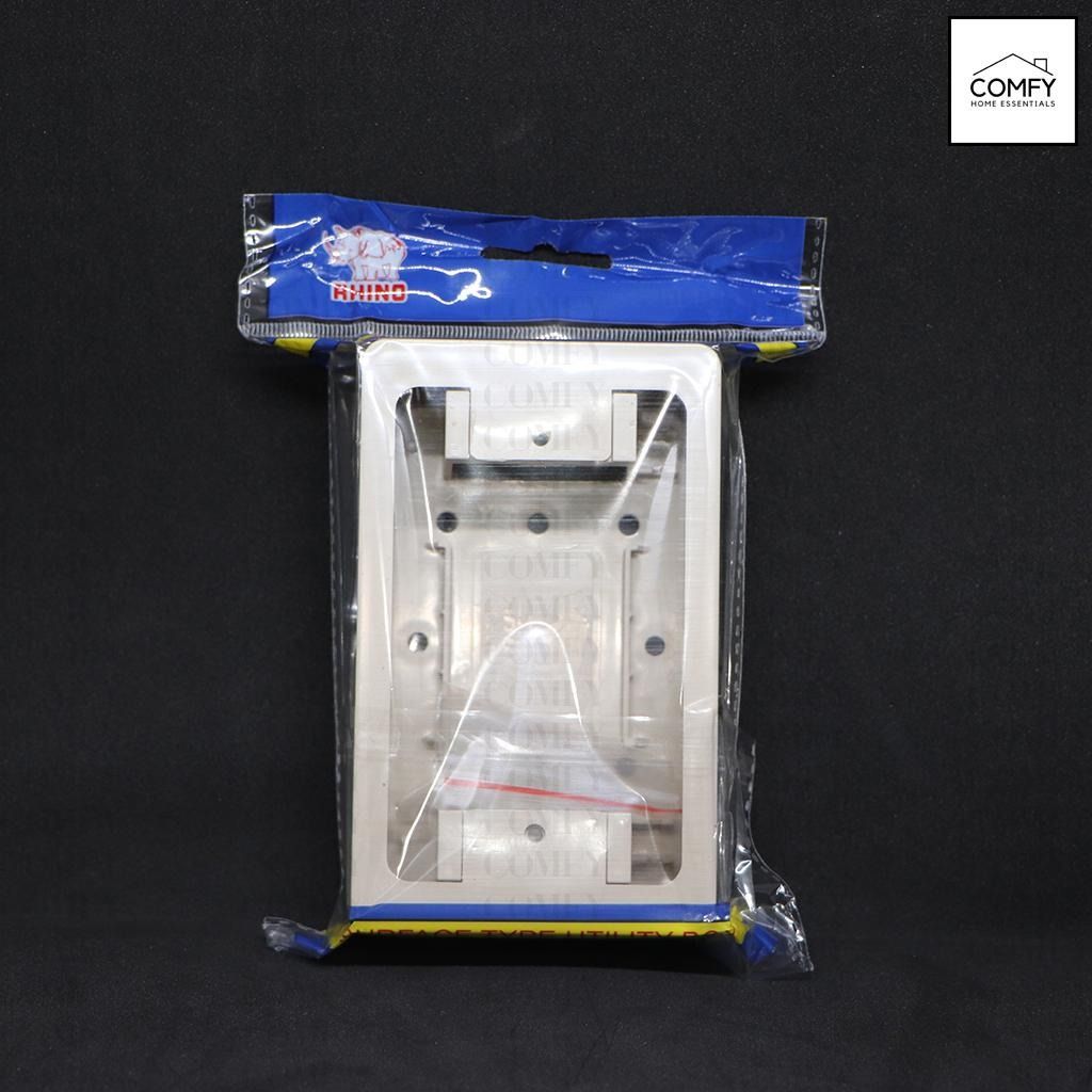 Rhino Brand PVC Plastic Electrical White Surface Utility Box With Screw ...