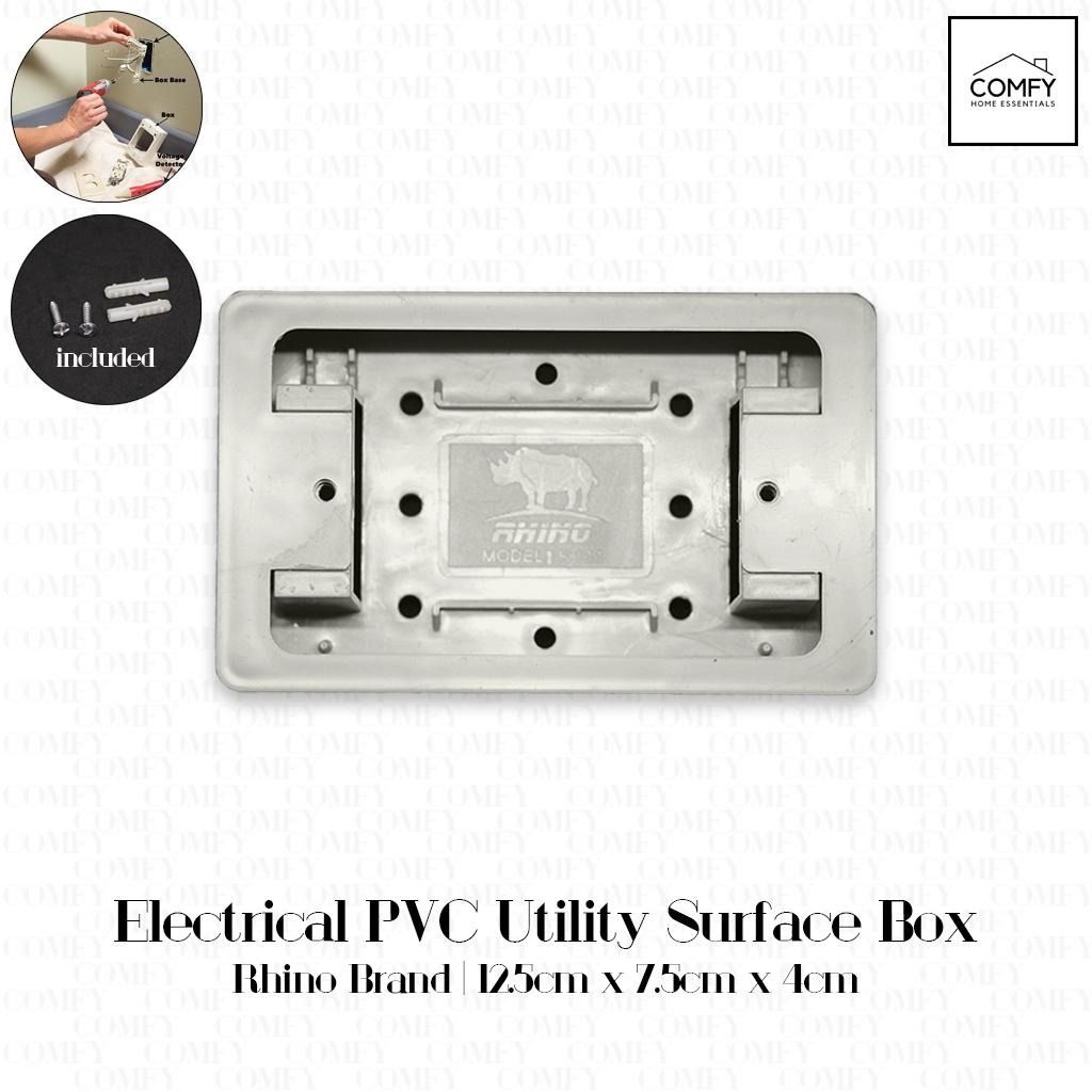Rhino Brand PVC Plastic Electrical White Surface Utility Box With Screw ...