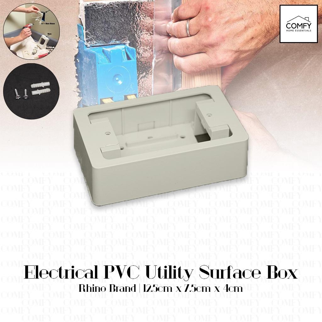 Rhino Brand PVC Plastic Electrical White Surface Utility Box With Screw ...