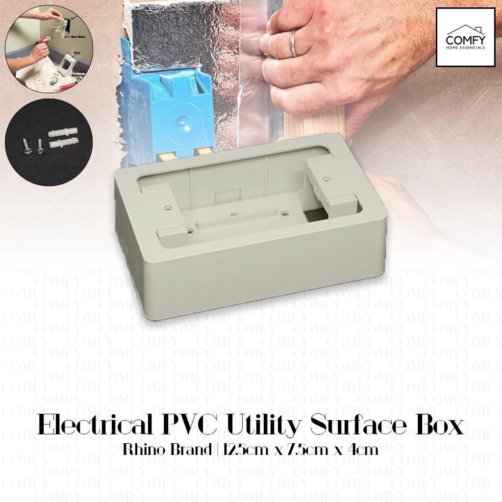 Rhino Brand PVC Plastic Electrical White Surface Utility Box With Screw ...