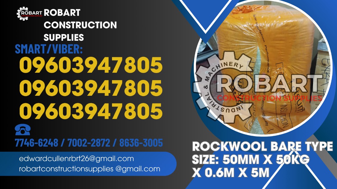 Rockwool bare type Size: 50mm x 50kg x 0.6m x 5m, Commercial ...