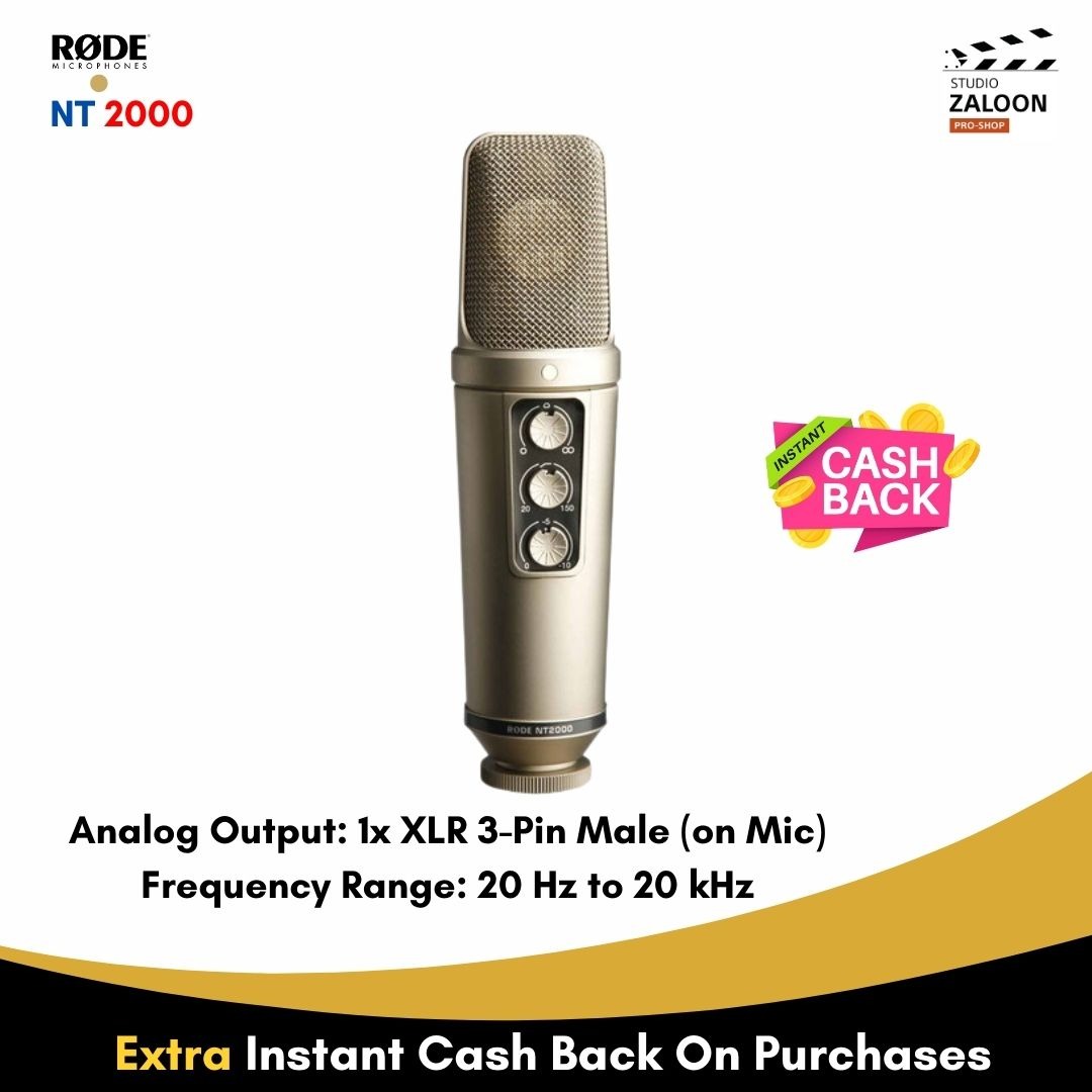 RODE NT2000 Large-Diaphragm Multipattern Condenser Microphone, Audio ...