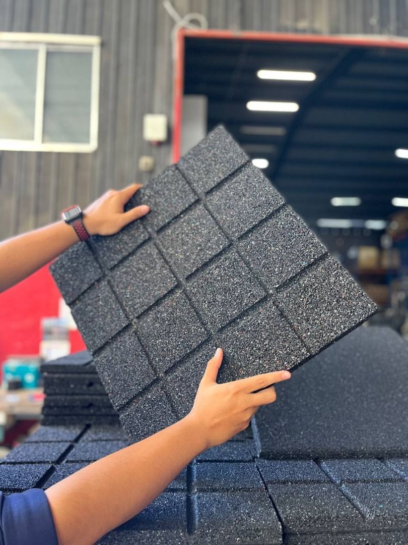 Rubber Mat Tiles Kapet Lantai Gym Getah Flooring Tikar Equipment ...