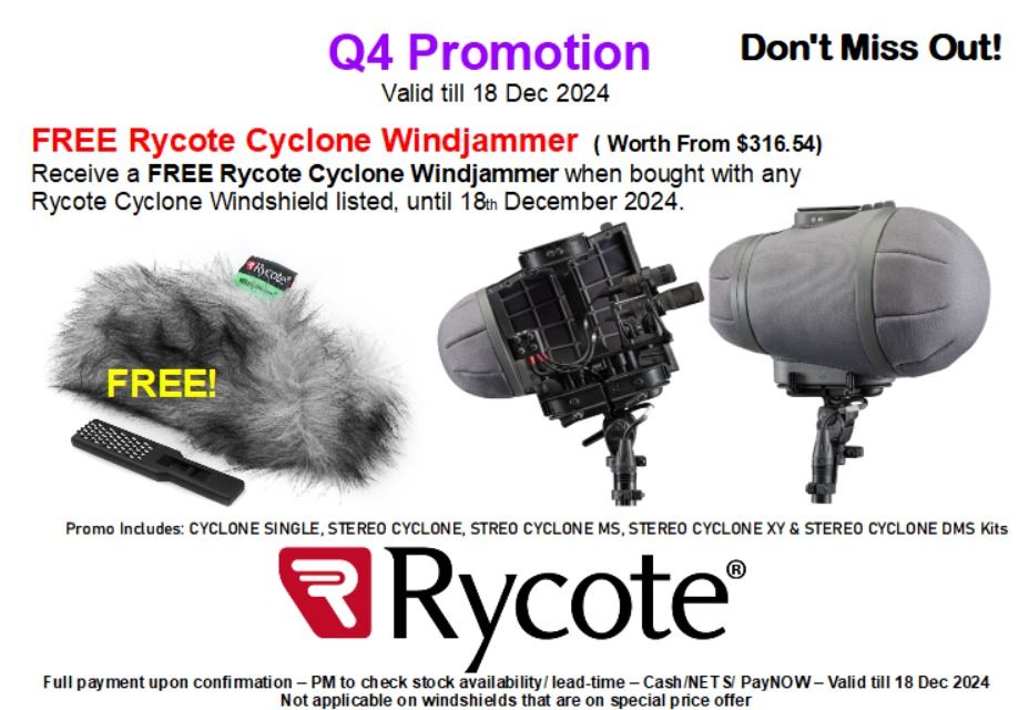 Rycote Stereo Cyclone MS Windshield Kit 17 ( NEW!) Pre-order -Special ...