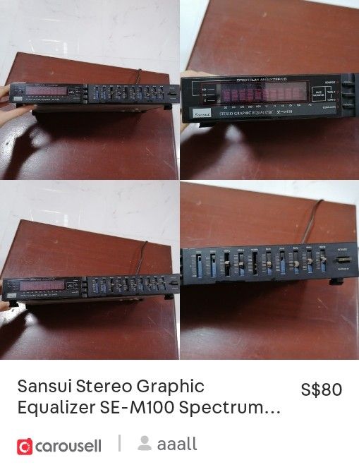 Sansui Stereo Graphic Equalizer SE-M100 Spectrum Analyzer / dB black ...