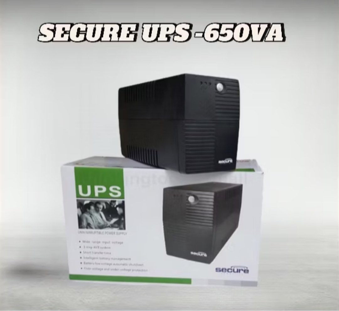 SECURE UPS 650VA Uninterruptible Power Supply for PC or Wifi, Computers ...