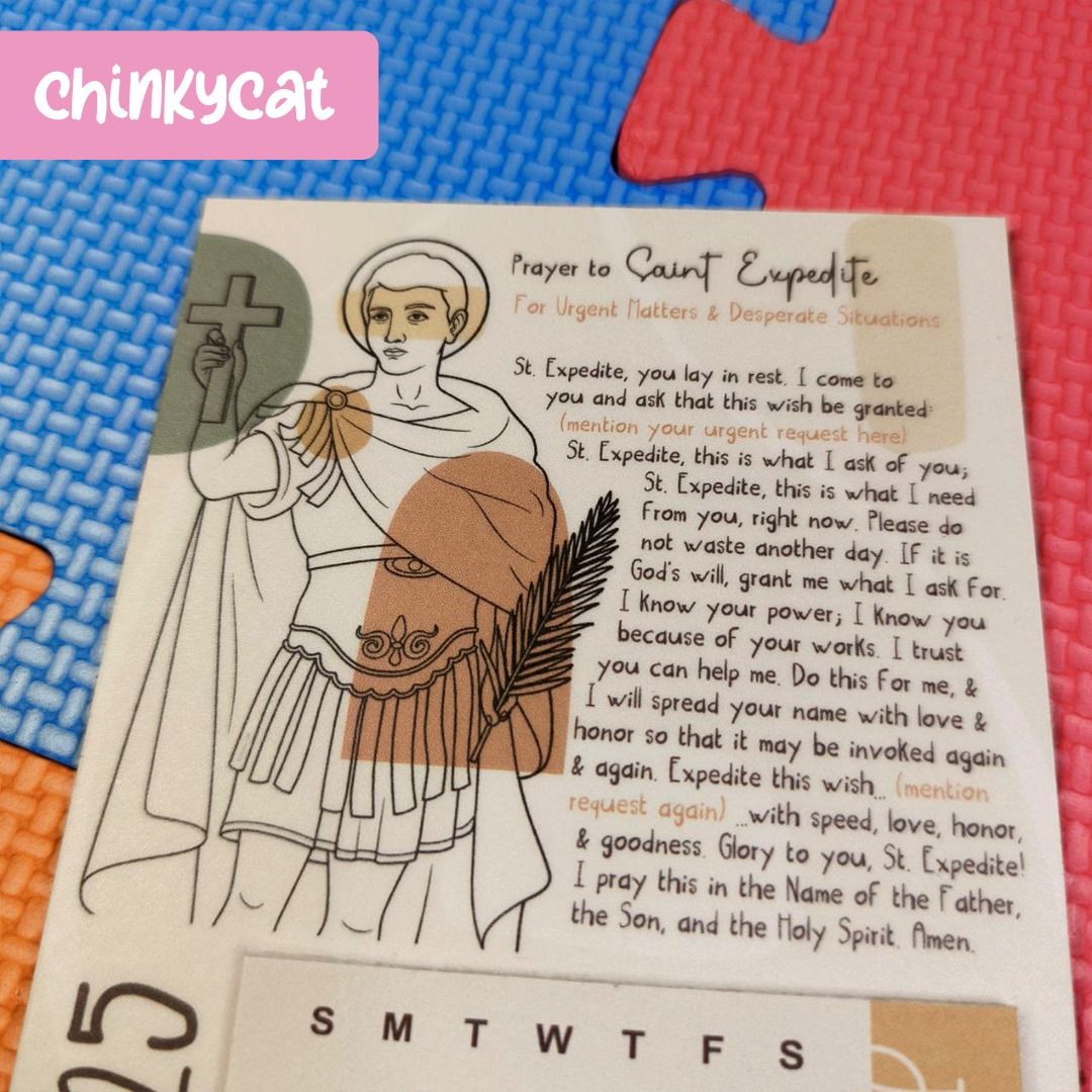 St. Expedite ChinkyCat x Novena on the Go 2025 Ref Magnet Wall Calendar Christian Roman Catholic ...