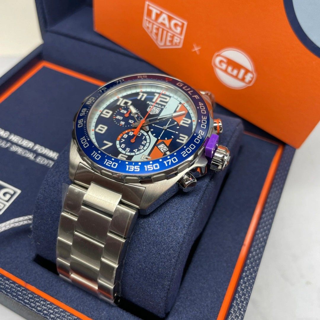 Tag Heuer Formula 1 Chronograph Gulf Edition 43mm, Luxury, Watches on ...