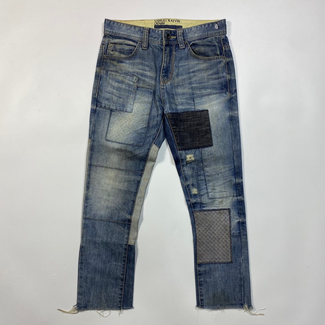 Vtg Samuel & Kevin Patchworked Japan Denim Jeans, Men's Fashion ...