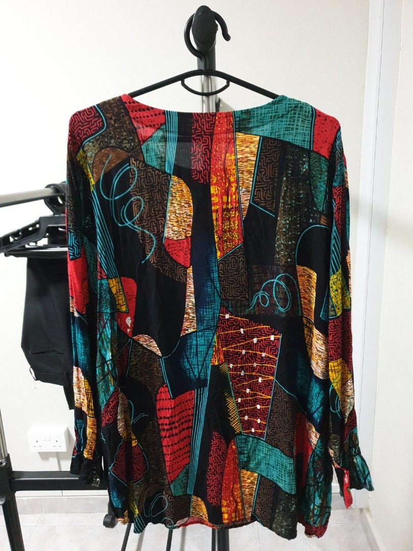 Woman multi colour design blouse, Women's Fashion, Tops, Blouses on ...