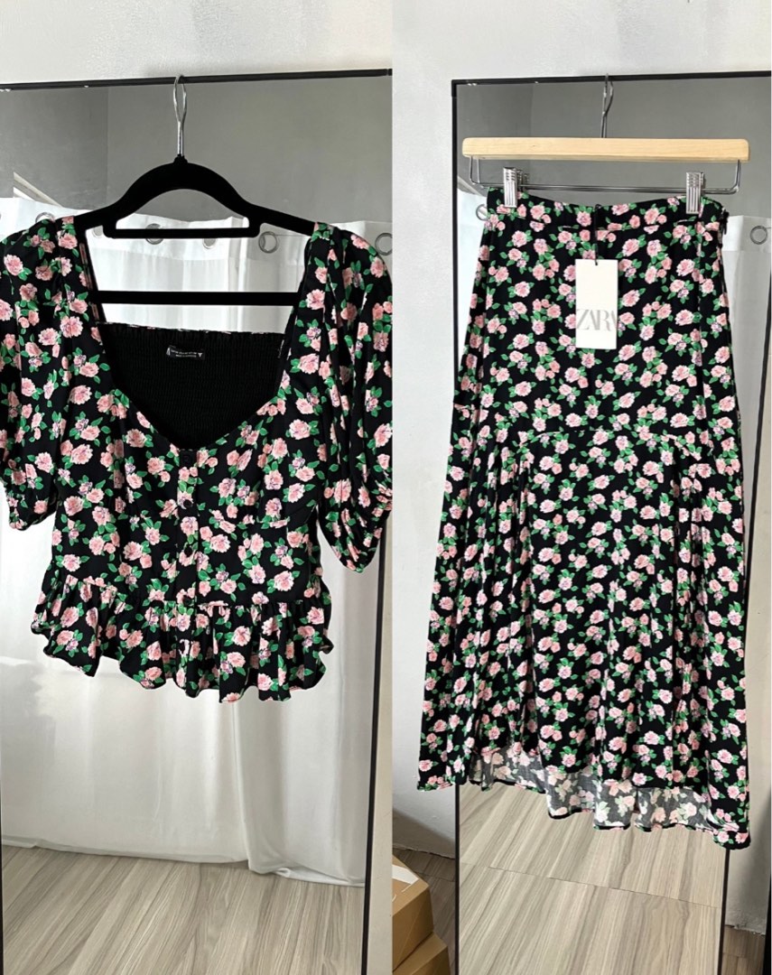 Zara Floral Print Coords, Women's Fashion, Dresses & Sets, Sets or ...