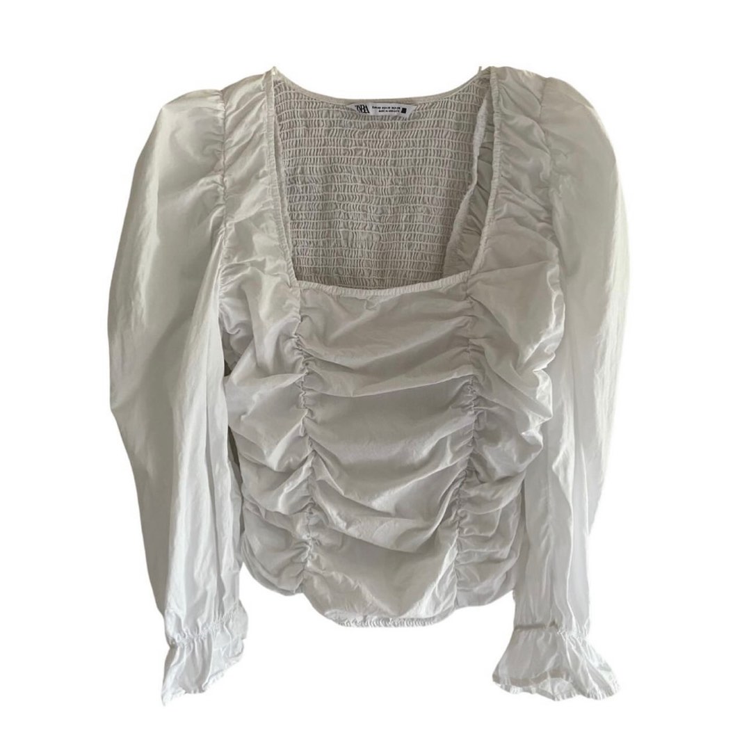 ZARA WHITE BISHOP PUFFY TOP, Women's Fashion, Tops, Blouses on Carousell