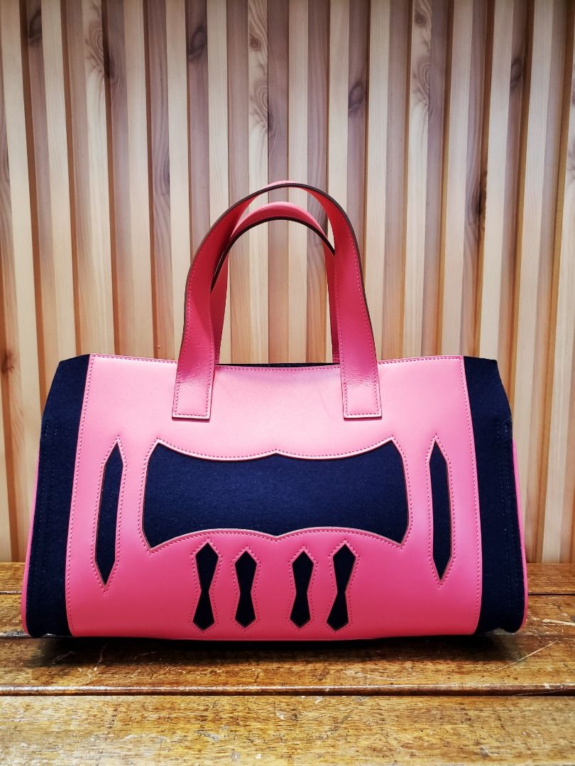 Hermes Tadelakt Fleece Petite H Decouple Skeleton Tote Pm Rose Shocking ...