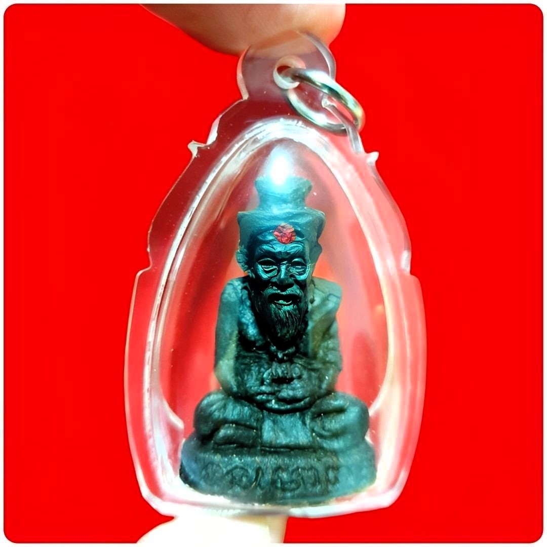 [$48] Phra Lersi Tafai with Jemstone/Black Color, Leklai Bits & Takrut ...