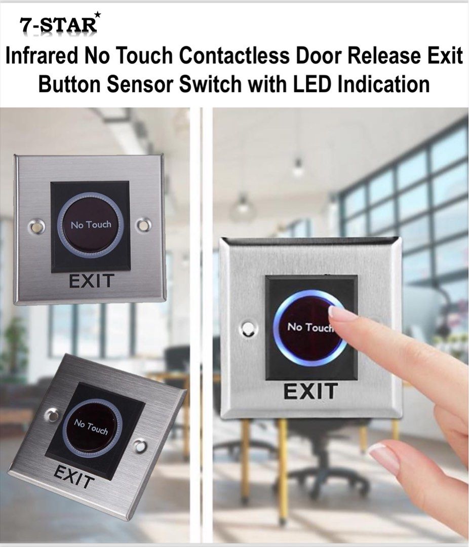 7SDA-NT86 No Touch Infrared Sensor Switch No Contact Contactless Switches Door Release Exit ...