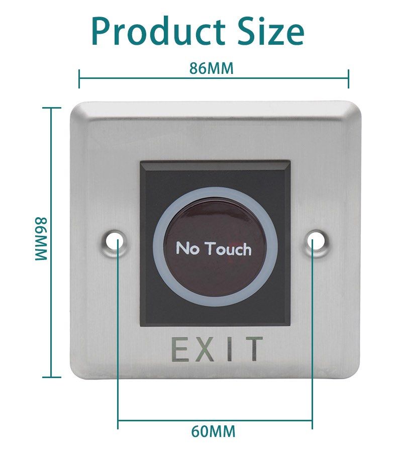 7SDA-NT86 Infrared Sensor Switch No Contact Contactless Switches Door Release Exit Button with ...