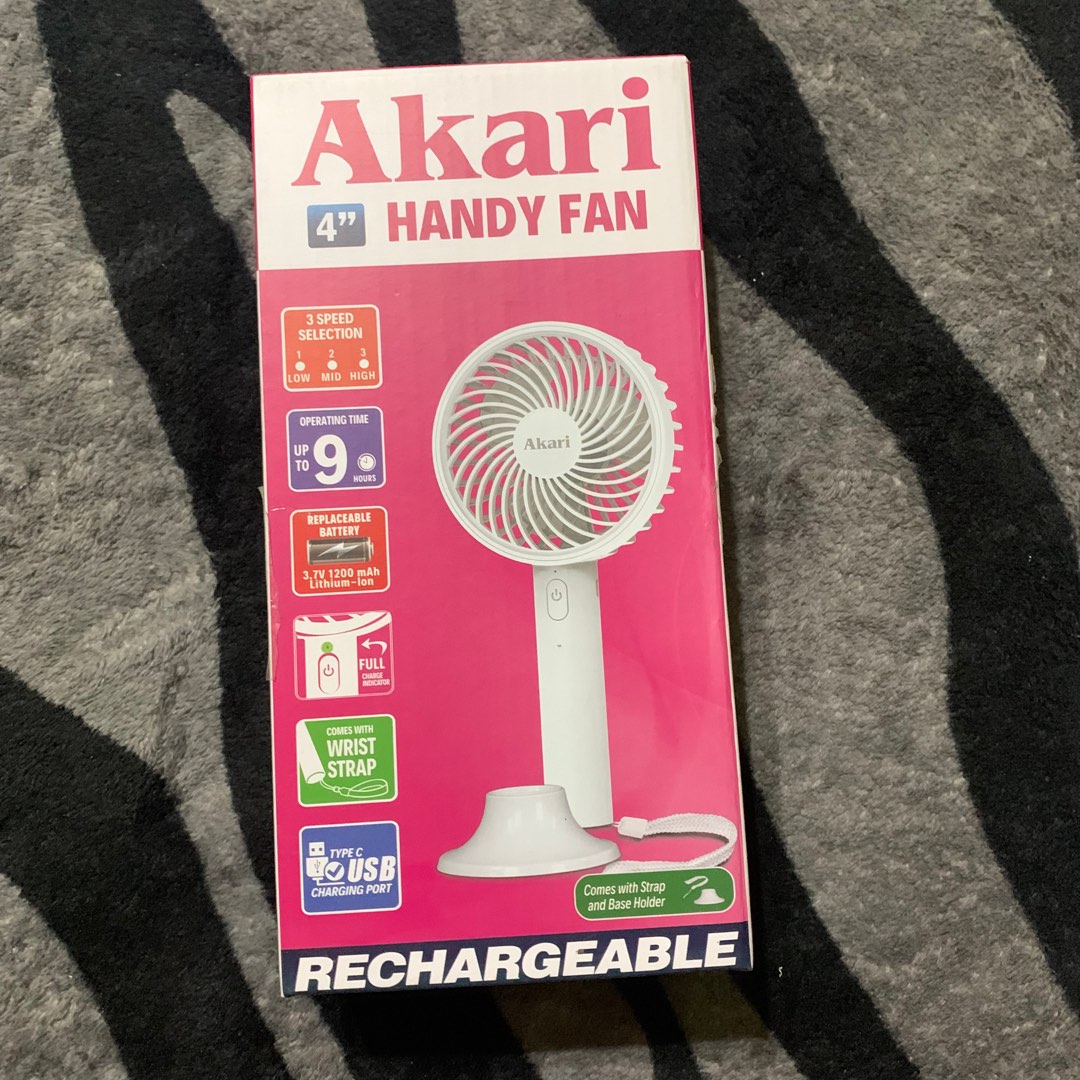 Akari Handy Portable Fan, Furniture & Home Living, Lighting & Fans ...