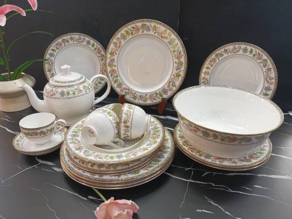 ANGELA THAI DINNER SET 21PCSFINE BONE CHINA, Furniture & Home Living ...