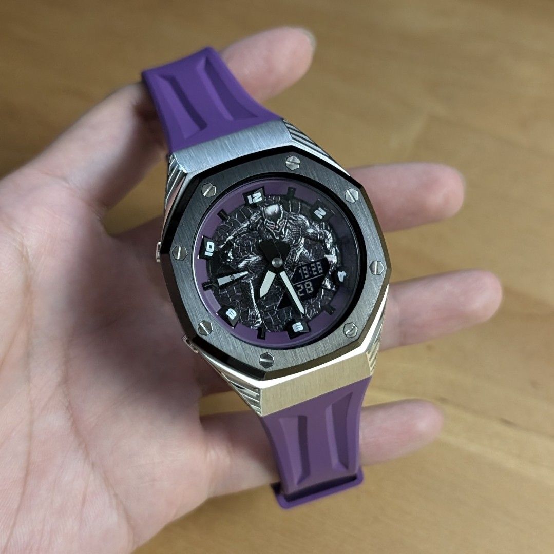 Black Panther Royal Oak Casio GA-2100 Custom Mod, Men's Fashion ...