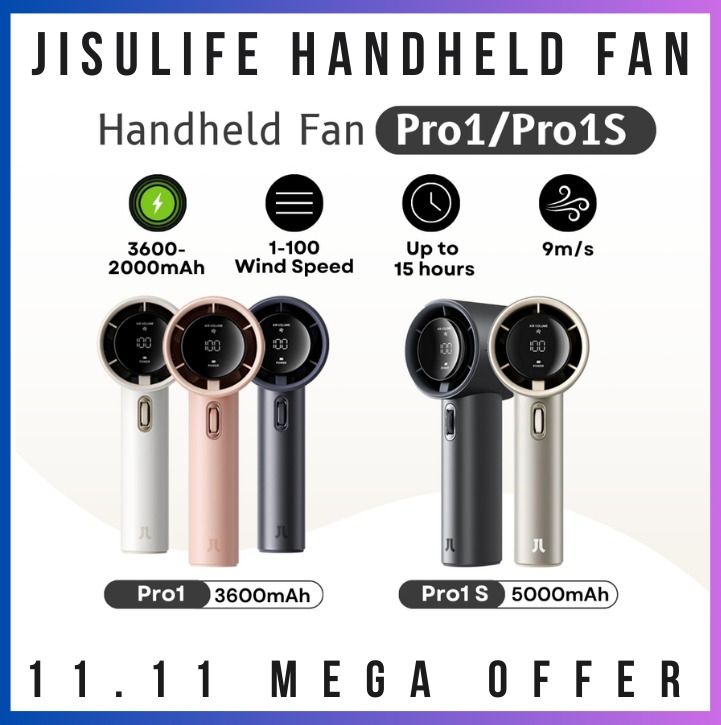 Brand New Jisulife Handheld Portable Fan Pro1/ Pro1S 3600mAh/ 5000mAh ...